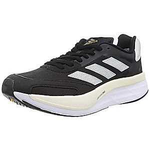adidas Women's Adizero Boston 10 Sneaker, Black/White/Gold Metallic, 8.5