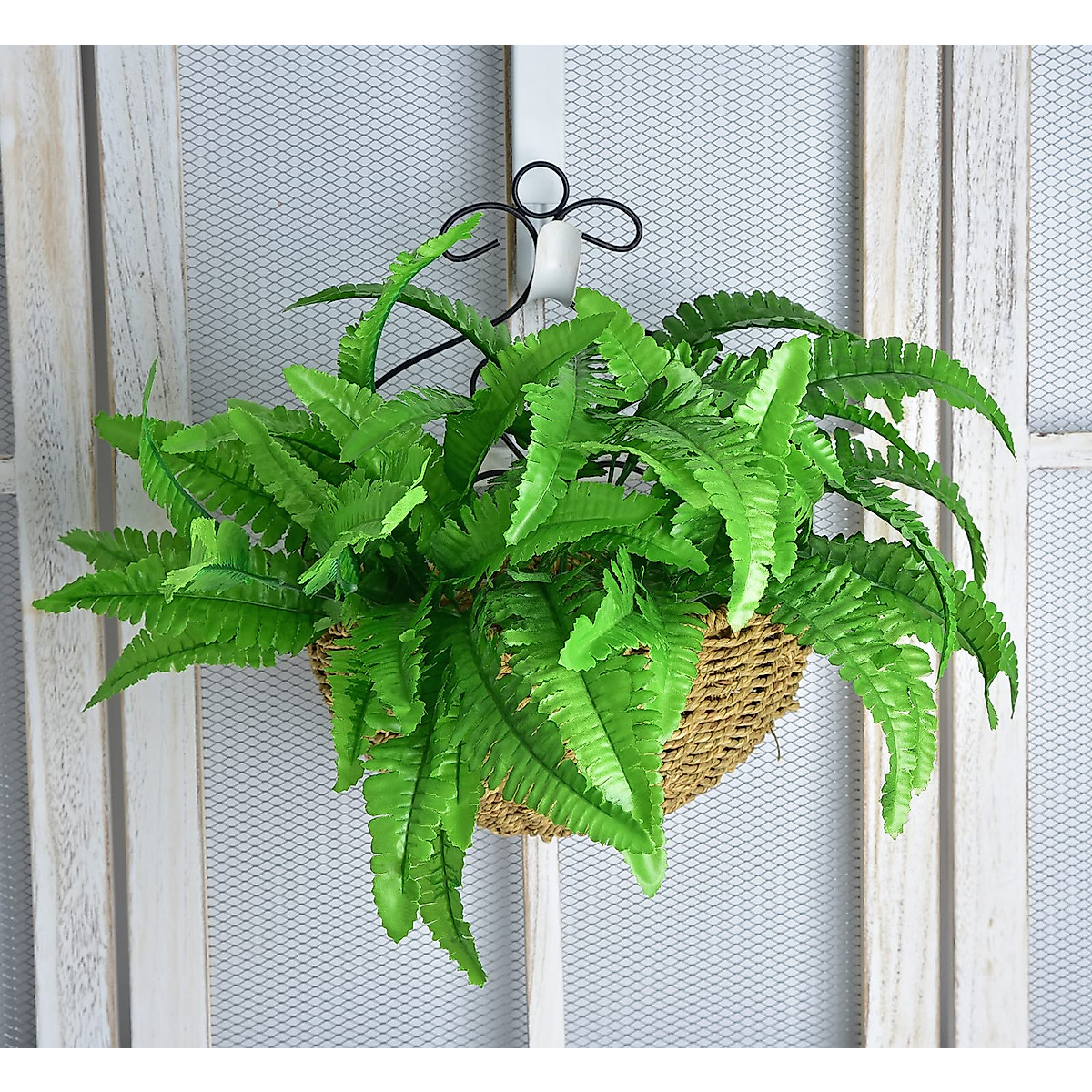 LSKYTOP 4 Pack Artificial Ferns Plants 16Inch Artificial Shrubs Boston Fern Bush Plant Silk Ferns Leaves UV Protected for Home Kitchen Garden Wall Decor Indoor Outdoor Use(Pot is not Include)