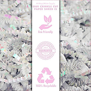 MagicWater Supply Crinkle Cut Paper Shred Filler (2 LB) for Gift Wrapping & Basket Filling - Diamond White