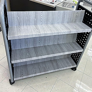 Teemall Light Gray Wood Grain Self Adhesive Sticker Wallpaper Furnitur Cabinets Wardrobe Shelf Liner 17.7 in X 98In