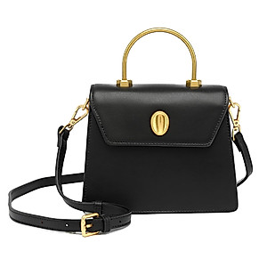 Scarleton Gold Top Handle Satchel Purses for Women, Handbags for Women, Crossbody Bags for Women, Shoulder Bag Purse Mini, H208401 - Black