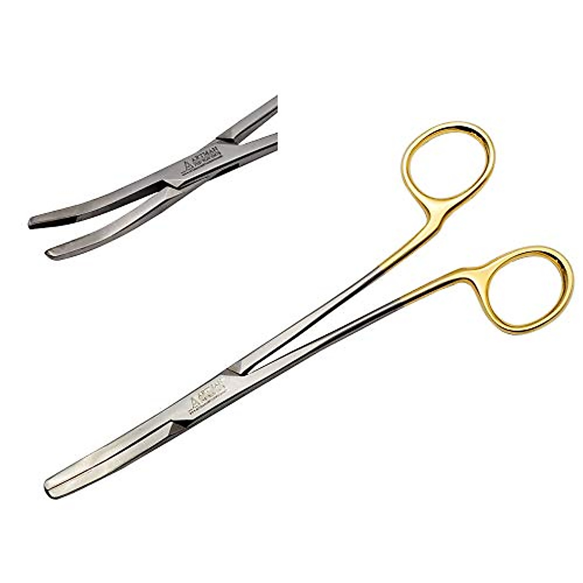 Wynman Dental Crown Gripper Forceps with Tungsten Carbide Inserts Temporary Crown Remover Large Curved Forceps