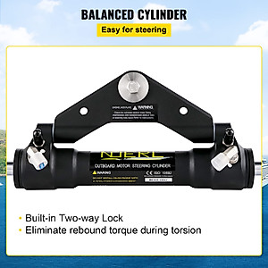 VEVOR Hydraulic Steering for Boats 300HP, Outboard Hydraulic Steering Cylinder HC5358-3 & HC5345-3, Front Mount Without Helm Pump or Steering Hose