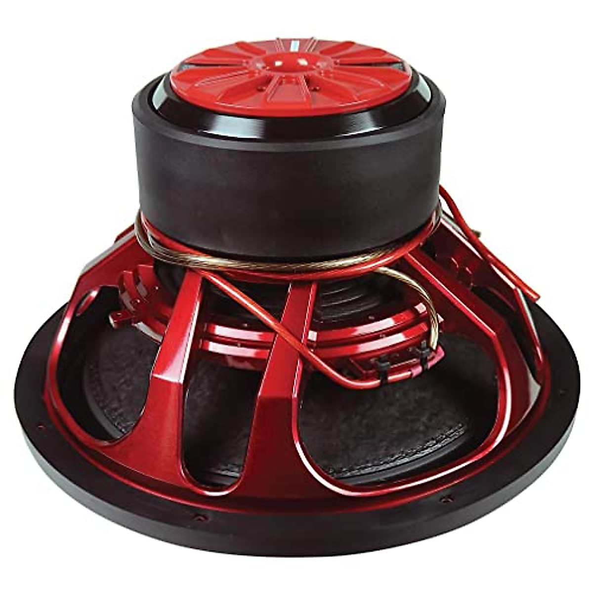 American Bass HAWK 15 Inch Dual 4 Ohm Voice Coil 3000 Watt Subwoofer Speaker with 80 Ounce Magnet and Kevlar Fiber Non-Pressed Paper Cone, Red