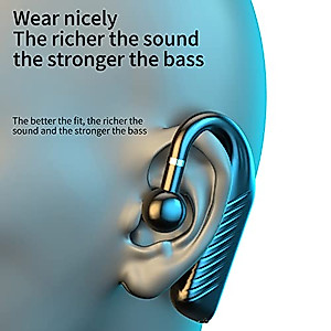 Bluetooth Headset Wireless Bluetooth 5.2 Business Ear Hanging Headphone with Mic, 250mAh LED Digital Display Screen Noise Reduction Sweatproof Earphones for Cell Phone, Car, Office, Sports