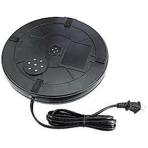 Homend 110V Electric Motorized Rotating Turntable Display Stand with LED, 10inch/25cm Diameter 22lb Load, 360 Degree Rotating in Either Direction, for Photography, Showcase (10inch/25cm,Black)