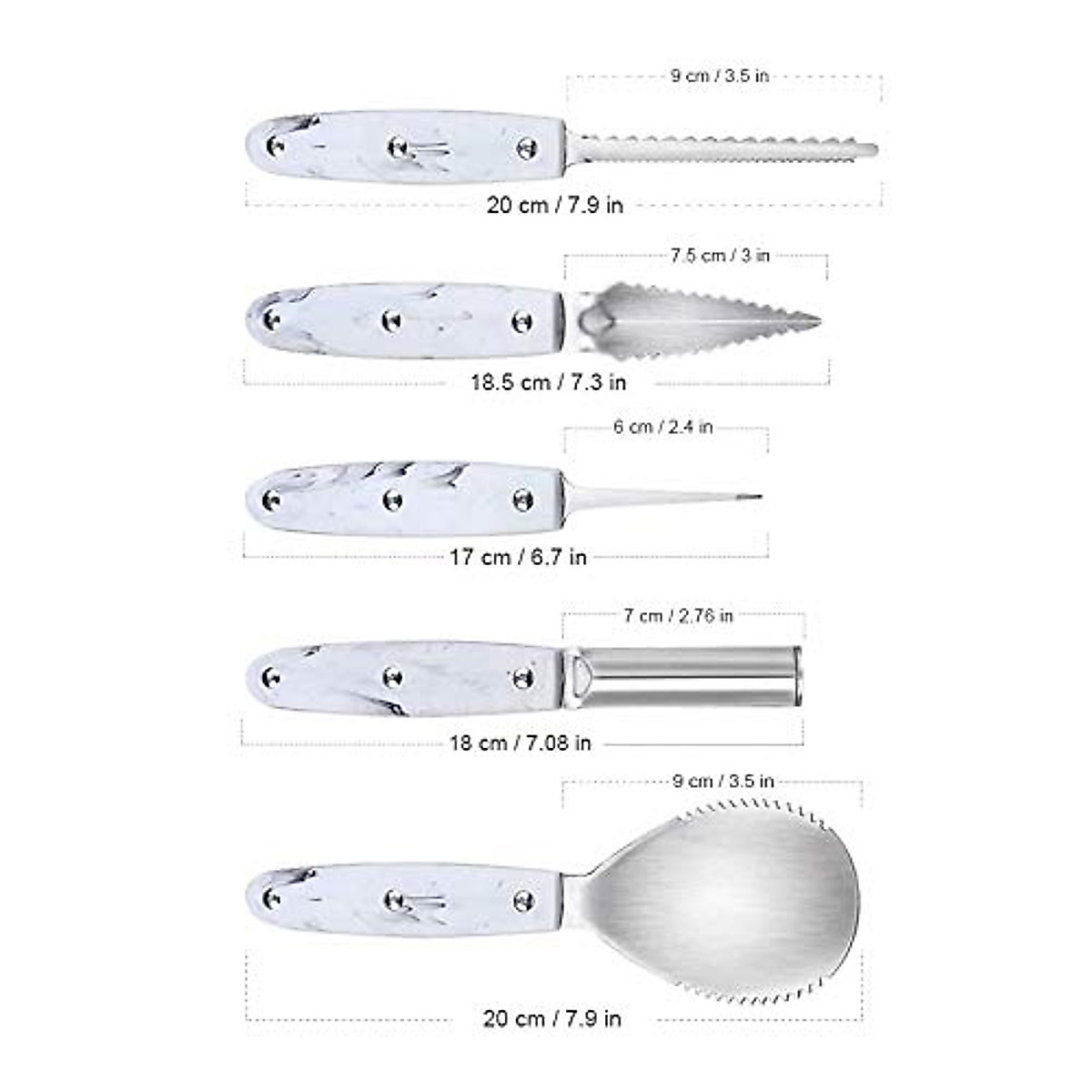 Fancymay Professional Halloween Pumpkin Carving Kit, Heavy Duty Stainless Steel Carving Tools Set for Halloween Decoration, Sturdy Sculpting Jack-O-Lanter Knife Set