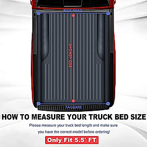 MOSTPLUS Tri-Fold Soft Truck Bed Tonneau Cover On Top Compatible with 2015-2022 Ford F150 F-150 Bed 3 Fold Styleside (5.5 FT Feet Bed)