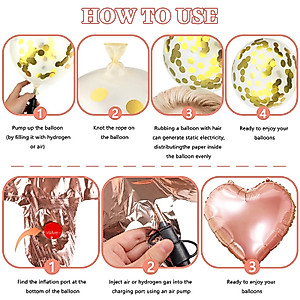 ZERODECO Rose Gold Birthday Party Decorations 13th, Happy Birthday Banner Fringe Curtain 13 Garland Heart Star Foil Confetti Balloons for Women Girls Queen Princess Birthday Party