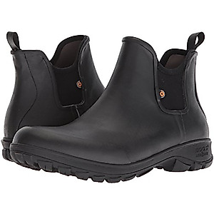 Bogs Men's Sauvie Slip On Low Height Chukka Waterproof Rain Boot, Black, 12