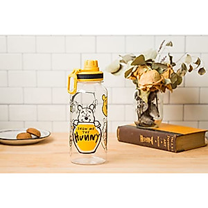 Silver Buffalo Winnie the Pooh Show Me The Hunny Twist Spout Plastic Water Bottle with Stickers You Stick Yourself, 32 Ounces