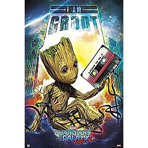 POSTER STOP ONLINE Guardians of The Galaxy Vol. 2 - Movie Poster/Print (I AM Groot - Baby Groot with Mixtape Vol. 2) (Size 24" x 36")