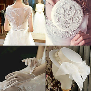 PH PandaHall 6 Sizes White Flat Back Pearl Cabochon 690pcs Flat Pearls Gems for Shoes Crafts Scrapbooking Embellishment Makeup Wedding Diamond Phone Nail Making 4mm 5mm 6mm 8mm 10mm 12mm