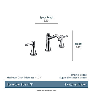 Moen Belfield Oil Rubbed Bronze Two-Handle 8-Inch Widespread Bathroom Faucet Trim Kit, Valve Required, T6405ORB