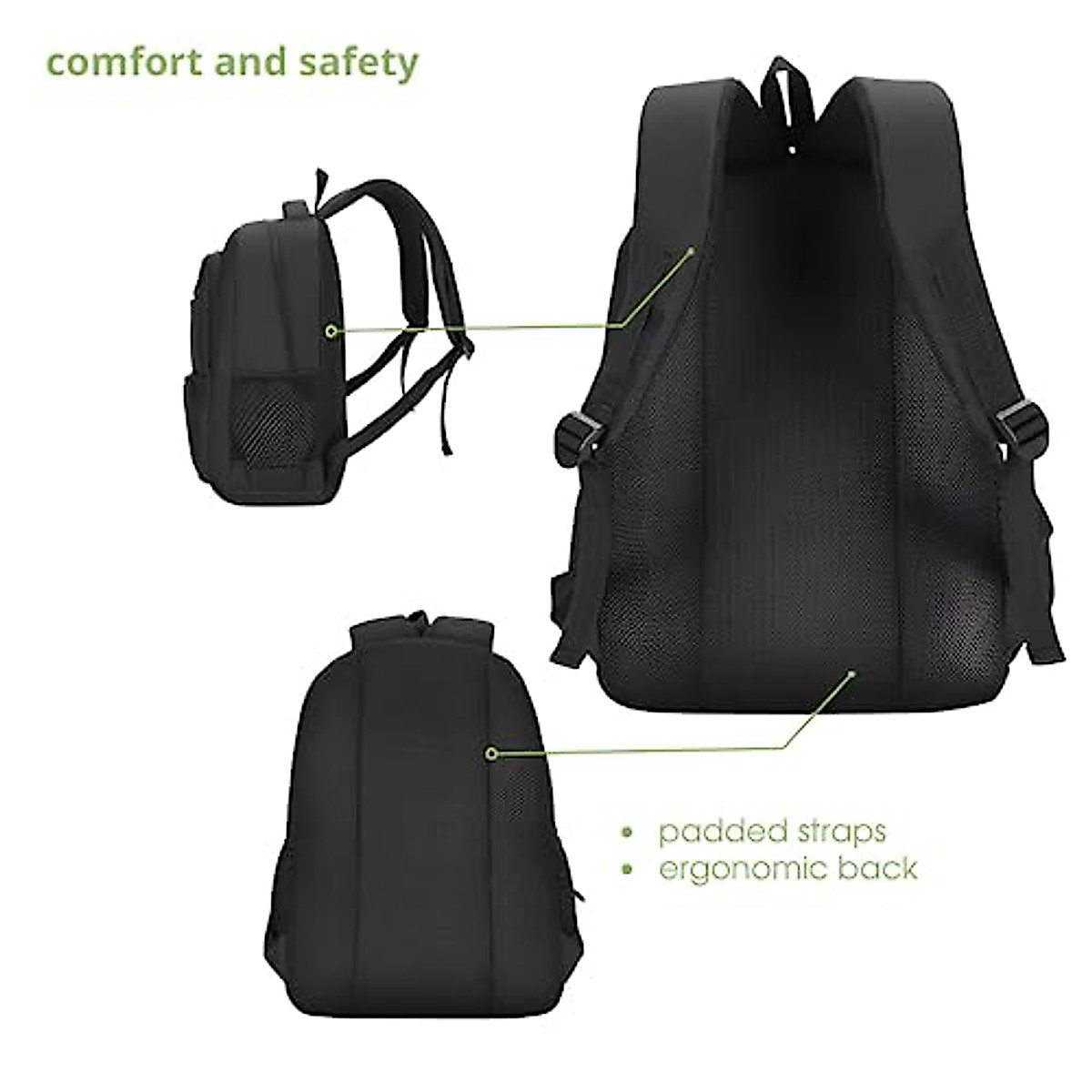 RMOVE Laptop Backpack,Business Travel Backpack, Water Resistant, Computer Bag for Women & Men Fits 15.6 Inch Laptop and Notebook - Black