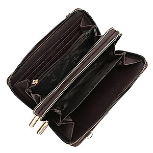 Montana West Crossbody Wallet for Women Dual Zipper Compartment Wristlet Purse Clutch Shoulder Bag MWC-209CF