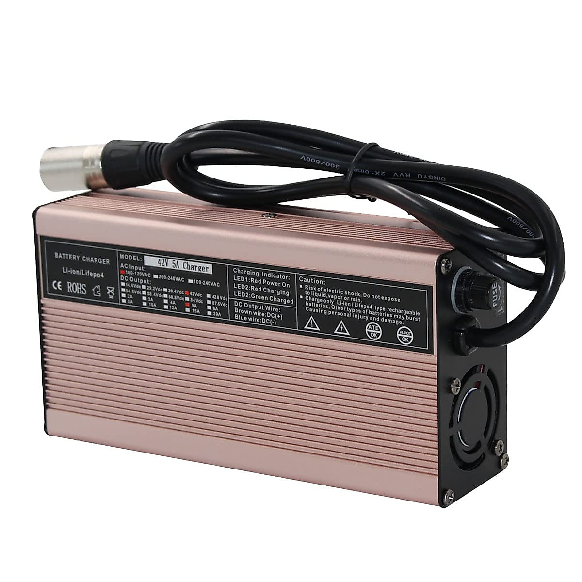 YALANCHA 42 V 5A Motorcycle Lithium Ion Battery Charger Bicycle AC-DC 36 V 5A Electric Tool Bicycle Switch