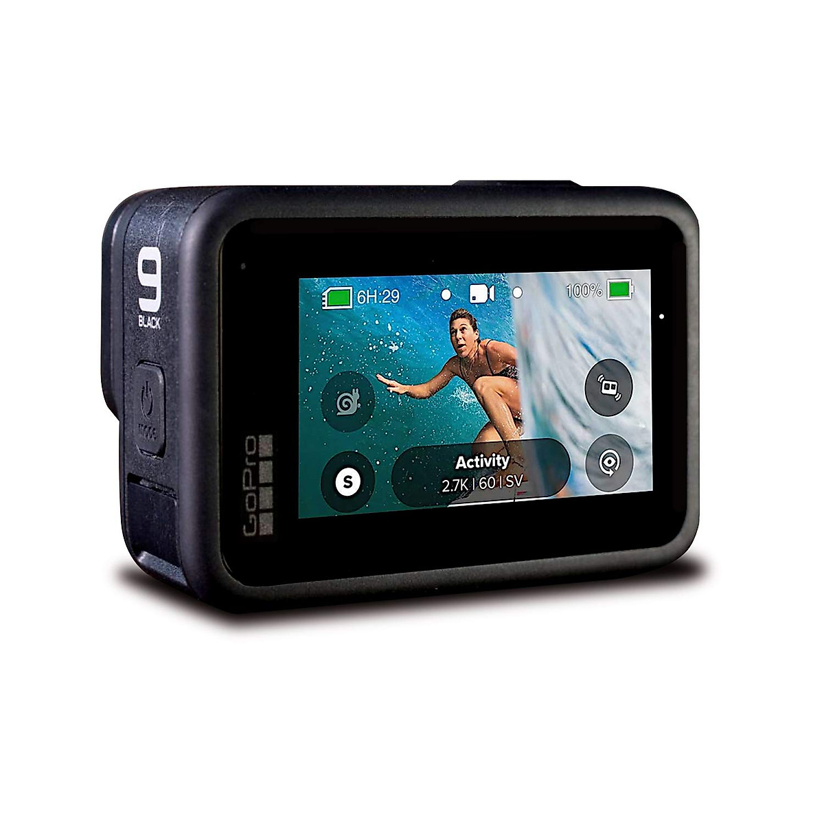 GoPro HERO9 Black - Waterproof Action Camera with Front LCD and Touch Rear Screens, 5K HD Video, 20MP Photos, 1080p Live Streaming, Stabilization + Sandisk 64GB Card and Extra Battery