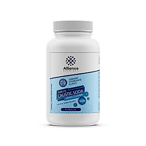 Sodium Hydroxide Flakes - Water Treatment Grade - 8 Pack (16LB Total) - Pure Caustic Soda - for Soaps, Drain Cleaner, Textiles, Water Treatment