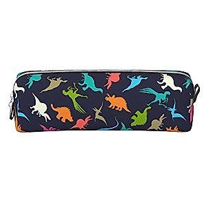 QICENIT Dinosaur Stationery Bag with Zipper Pen Bag Makeup Pouch Office Storage Bag Portable Travel Toiletry Pouch for Men Women