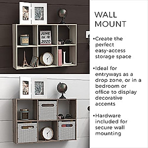 ClosetMaid 5430 Mini 6-Cube Desktop or Wall Mount Organizer, Bleached Walnut