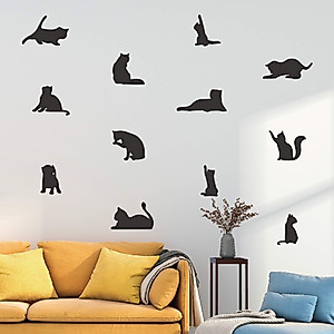 A Room with Cats Wall Decals-Cute Animal Stickers for Kids Room Bedroom Nursery Playroom Decor