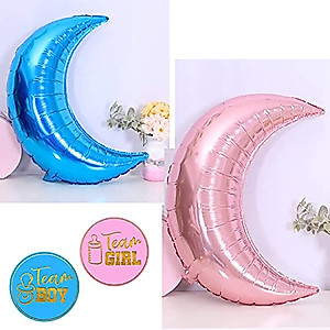 Gender Reveal Decorations, Boy or Girl Gender Reveal Party Supplies Kit Inclouding Gender Reveal Balloon Pink and Blue Confetti Packs for Boy or Girl,Metallic Tinsel Foil Fringe Curtains Photo Backdrop,Team Boy and Team Girl Sticks ,Mommy to Be Sash
