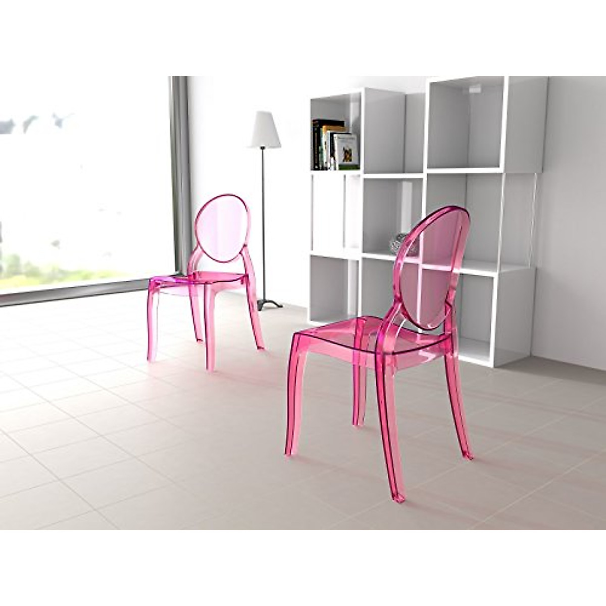 Compamia Elizabeth Polycarbonate Patio Dining Chair in Pink (Set of 2)