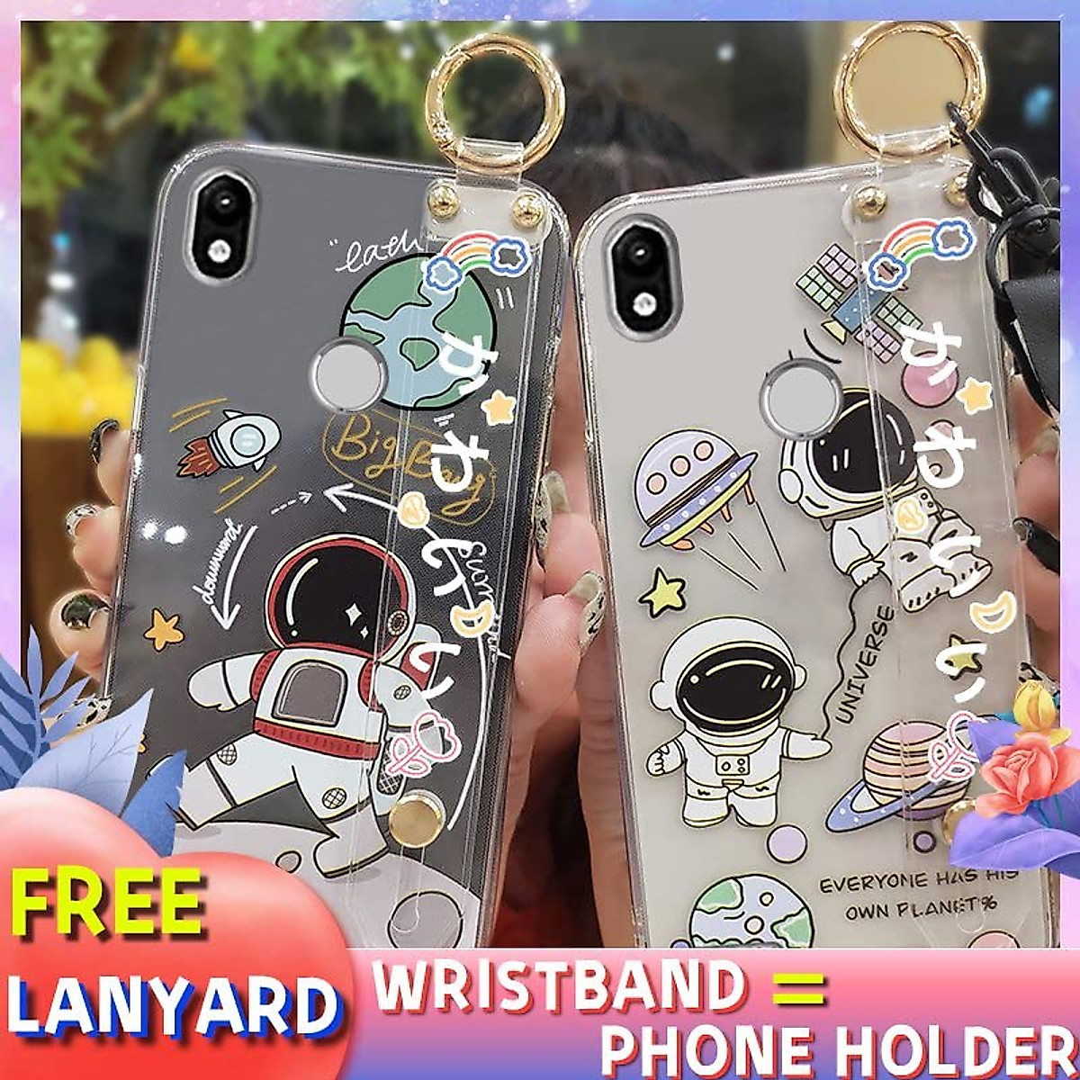 Fashion Design for Woman Lulumi Phone Case for Infinix Smart 2 X5515, Original Cover Durable Dirt-Resistant Back Cover for Men Luxury for Girls Glitter Soft Case Astronaut Cartoon New, 5