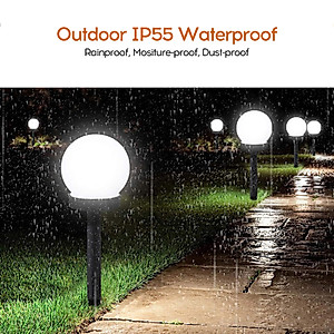 fangzi Solar Ball Light,2Pcs Outdoor Waterproof L-ED Solar Ball Light Garden Lawn Lamp Path Ground Light