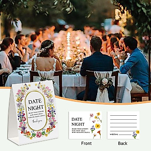 Date Night Ideas for Couples, Date Night Games, Bridal Shower Decorations, Popular Bridal Shower Games for Couples, Including 1 Sign And 50 Date Night Ideas Cards DATEN004