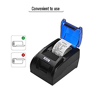Bisofice 58mm Portable Thermal Receipt Printer 58mm Ticket Printer with BT and USB Interface High Speed Clear Ticket Printing Compatible with ESC/POS Command Set