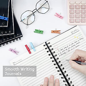 Ouzoustate 4 Pack Spiral Notebook,A5 Lined Black Journal Notebook 5.62 x 8.4 inches-100 Sheets/200 Pages,100GSM Thick Paper,Hardcover Journals for Writing Work School Supplies.