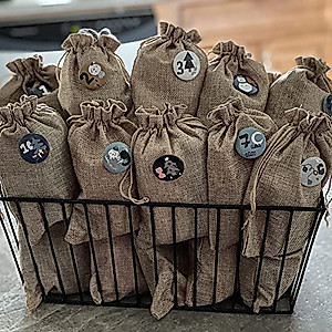 Tomkity 100 Pcs 3x4 Inch Linen Burlap Bags with Drawstring Reusable for Jewelry Wedding Party DIY Craft Gift Bags