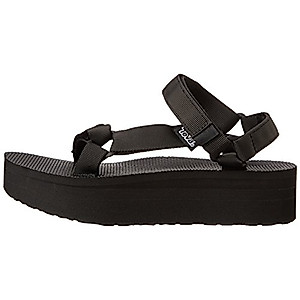 Teva Women's Flatform Universal Platform Sandal, Black, 10 M US