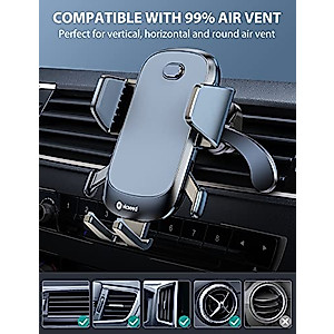 2022 Upgraded Auto Clamp Cell Phone Holder for Car, VICSEED Car Phone Holder Mount Ultra Stable Car Phone Mount Strong Grip Air Vent Phone Car Holder Case Friendly Fit for iPhone 12 and All Smartphone