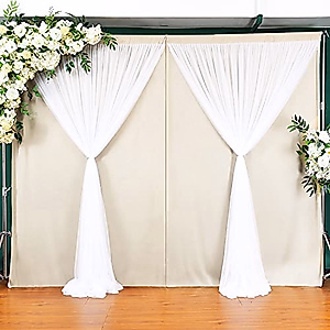 10ft x 7ft Champagne Tulle Backdrop Curtain for Bridal Shower Baby Shower Parties Wedding 3 Layers Sheer Photo Curtains Backdrop Fabric Drapes Panels Decoration for Photography Birthday Party
