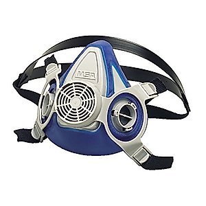 MSA 815452 Advantage 200 LS Series Half-Mask Respirator - Size: Large, Single Neckstrap, Twin-Port Reusable Gas Mask, MSA Advantage Cartridge Compatible