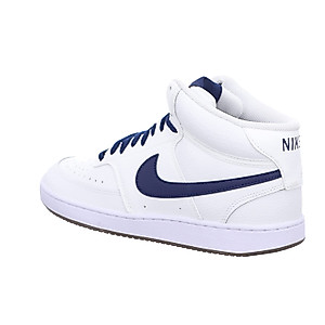 Nike Men's Court Vision Mid Sneaker, Black/White, 10.5 Regular US