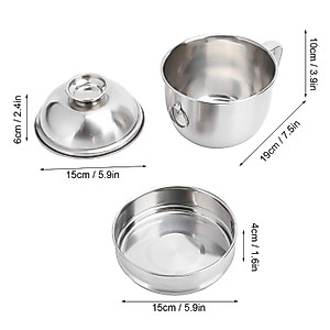 Yosoo Noodle Bowl, Stainless Steel Fast Food Bowl Double‑Layer Lunch Box Instant Noodle Soup Cup with Lid