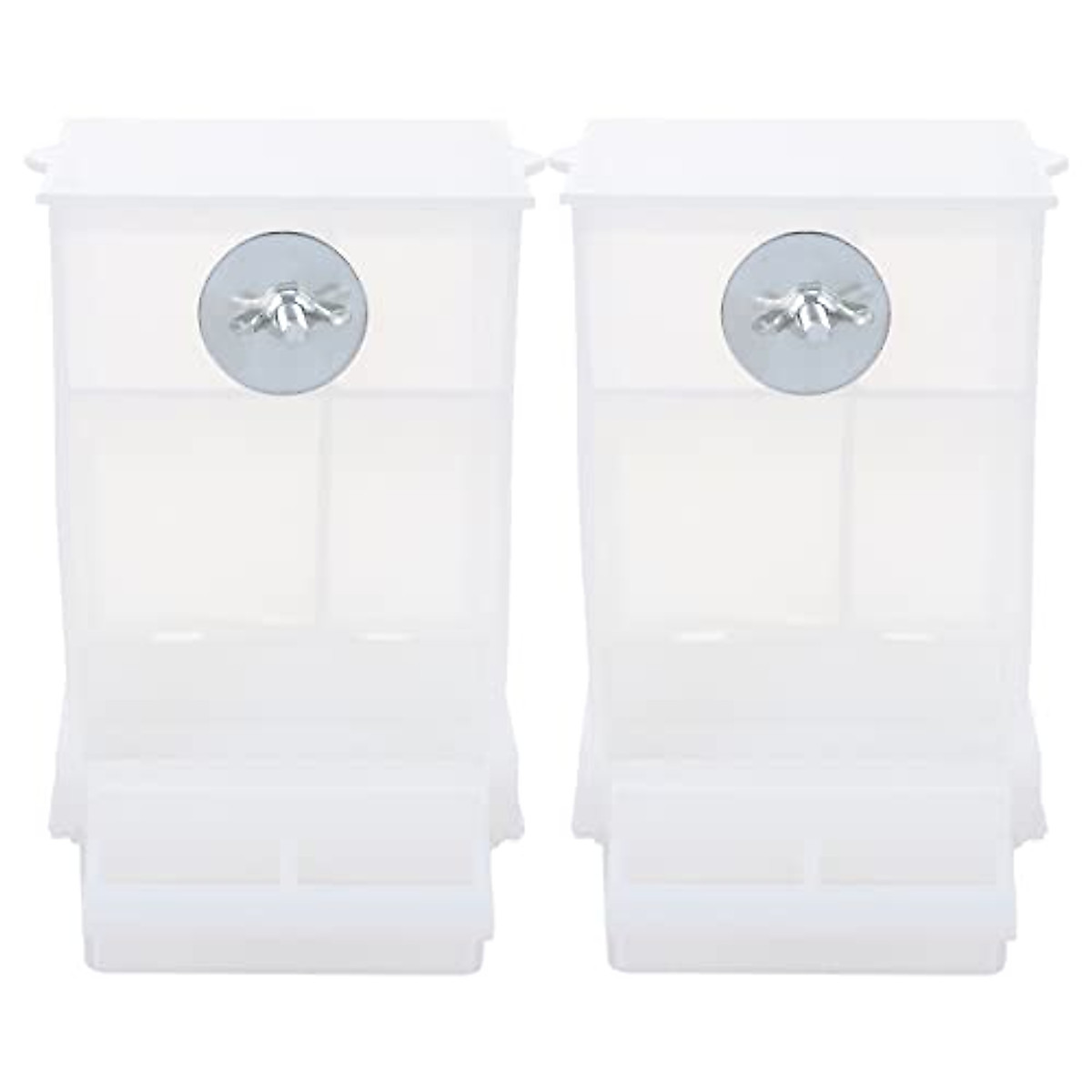 POPETPOP 2pcs Automatic Bird Feeder - No Mess Bird Cage Feeders Parrot Seed Tube, Creative Bird Feeding Container for Parakeet Canary Cockatiel Finch