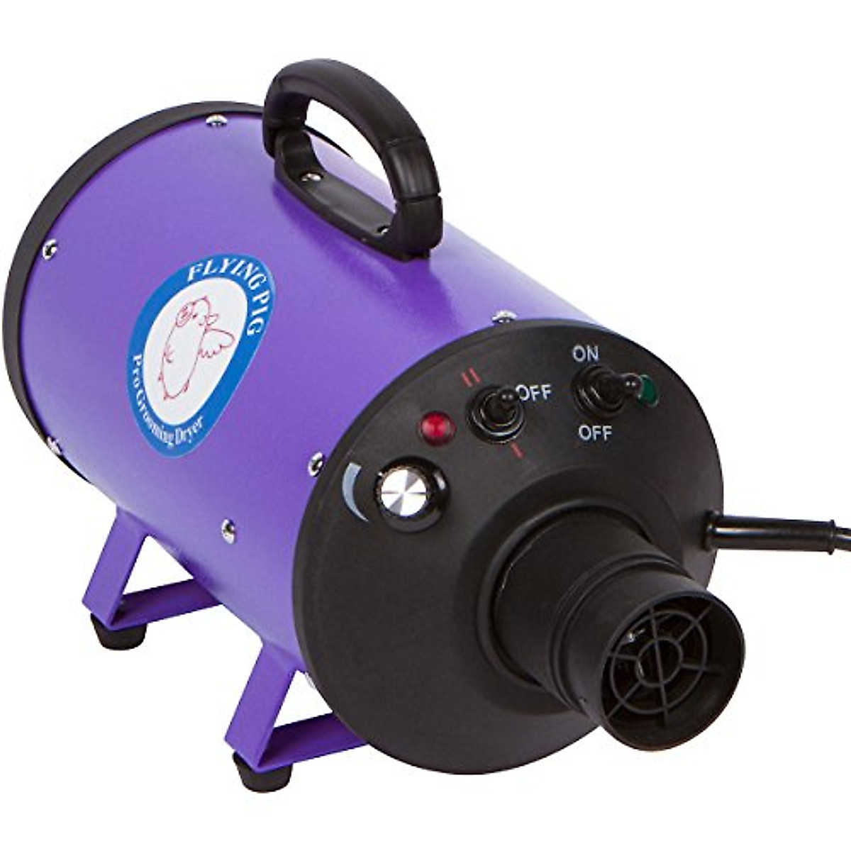 Flying Pig High Velocity Dog Pet Grooming Dryer w/Heater (Model: Flying One, Purple)