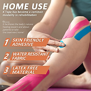 Kinesiology Tape Waterproof Sport Tape Athletic for Support & Protect Muscle Avoid Injury, 2 in. x 115 ft Black Kinesiotape Uncut Roll