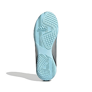 adidas X Crazyfast Messi.4 Indoor Sneaker, Silver Metallic/Bliss Blue/Core Black, 11 US Unisex Little Kid