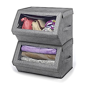 Whitmor 6283-7045 Stackable Window Box, Crosshatch Gray