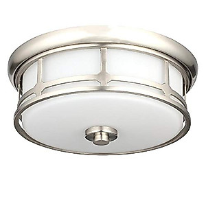 Home Decorators Collection 14 in. Brushed Nickel LED Flushmount