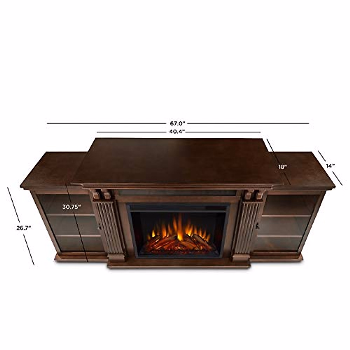 BOWERY HILL Traditional Wood Fireplace TV Stand for TVs up to 67" in Espresso