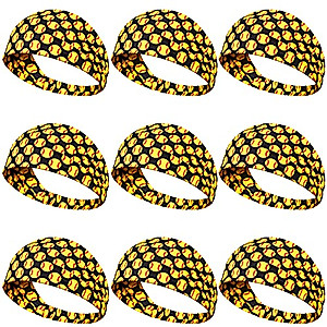 WILLBOND 9 Pieces Sport Headbands Ball Hairbands Non Slip Elastic Sweat Proof Sport Headbands Adjustable Sport Hair Accessories for Women Outdoor Sports Yoga Ball Theme Party(Softball Pattern)