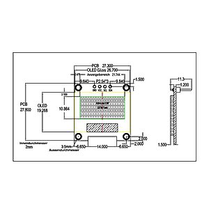 5PCS 0.96 Inch OLED Display Module, PEMENOL 128 x 64 Pixel I2C IIC Serial 1 OLED LCD Display Module with SSD1306 Driver for Arduino Raspberry Pi and ESP8266（White Light）