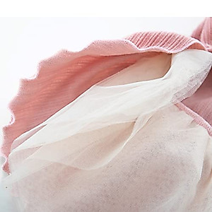 Dog Cute Dress Tutu Outfit Skirt with Flows Bowknot for Small Medium Girl Dogs Holiday Wedding Birthday Party (Pink, XL)